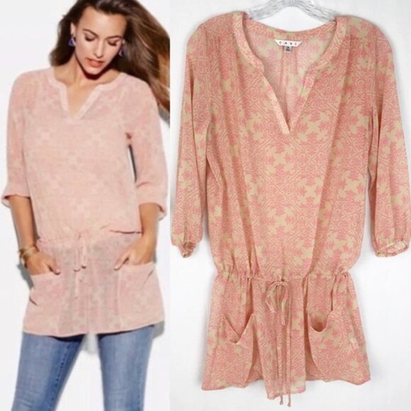 CAbi | Tops | New Cabi Poolside Top Tunic With Drawstring Waist Coverup ...